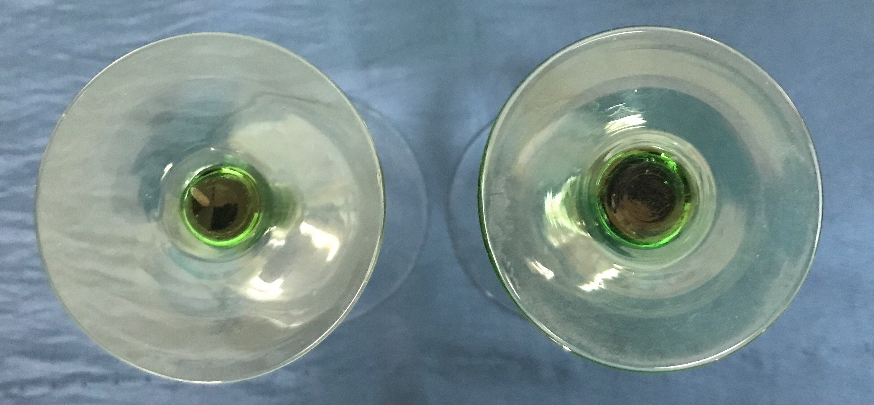 Antique Early 1900s Edwardian Green Stem Sherry Glasses - Etsy