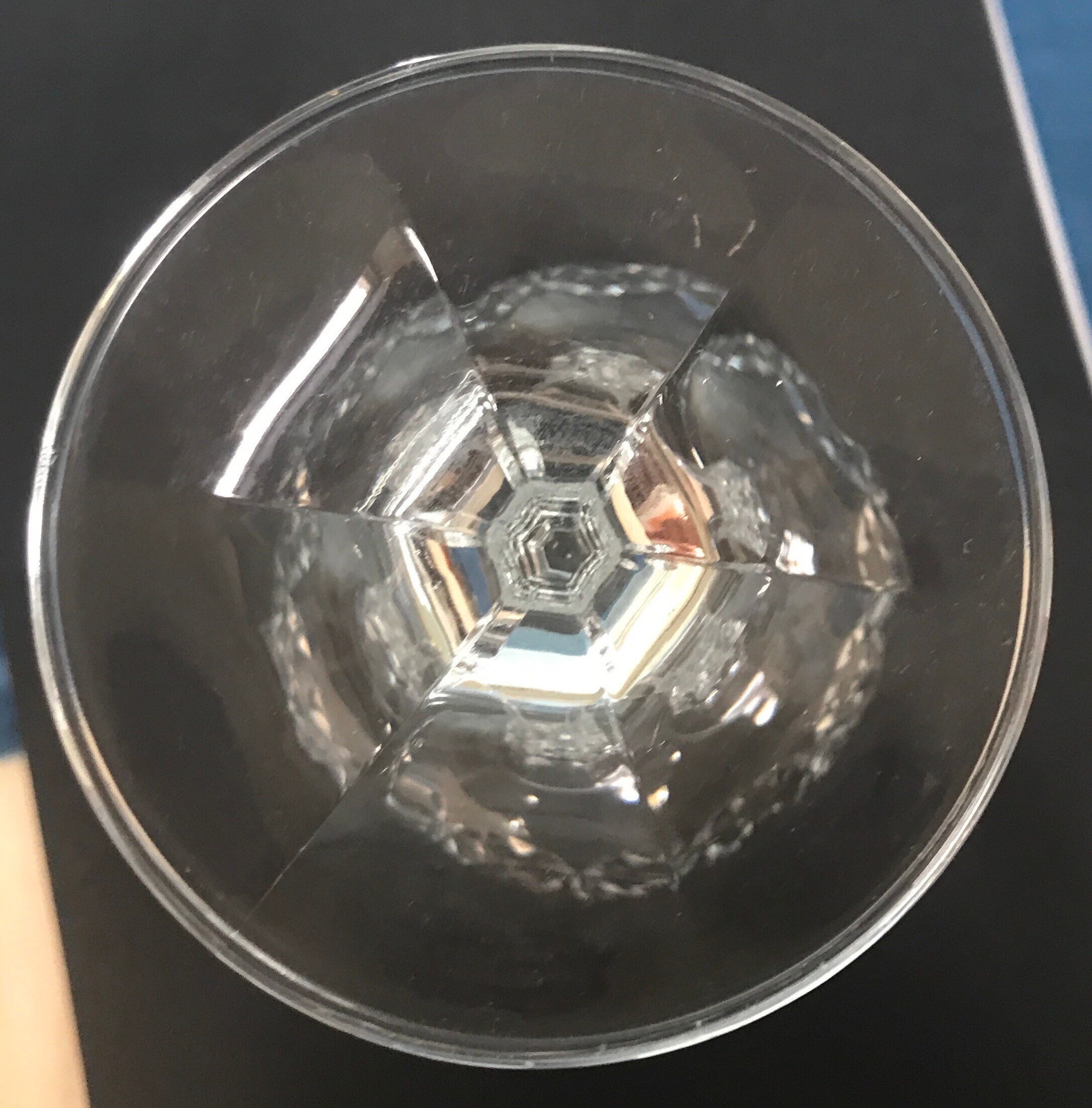 2 Large 250ml Lead Crystal Cut Glass Large Wine Goblets - Top Quality ...