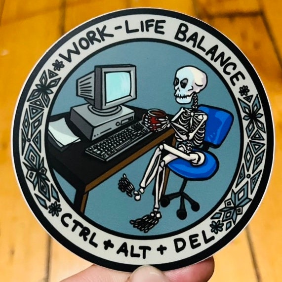 Work Life Balance | Sticker | S.M.S. Art - Etsy
