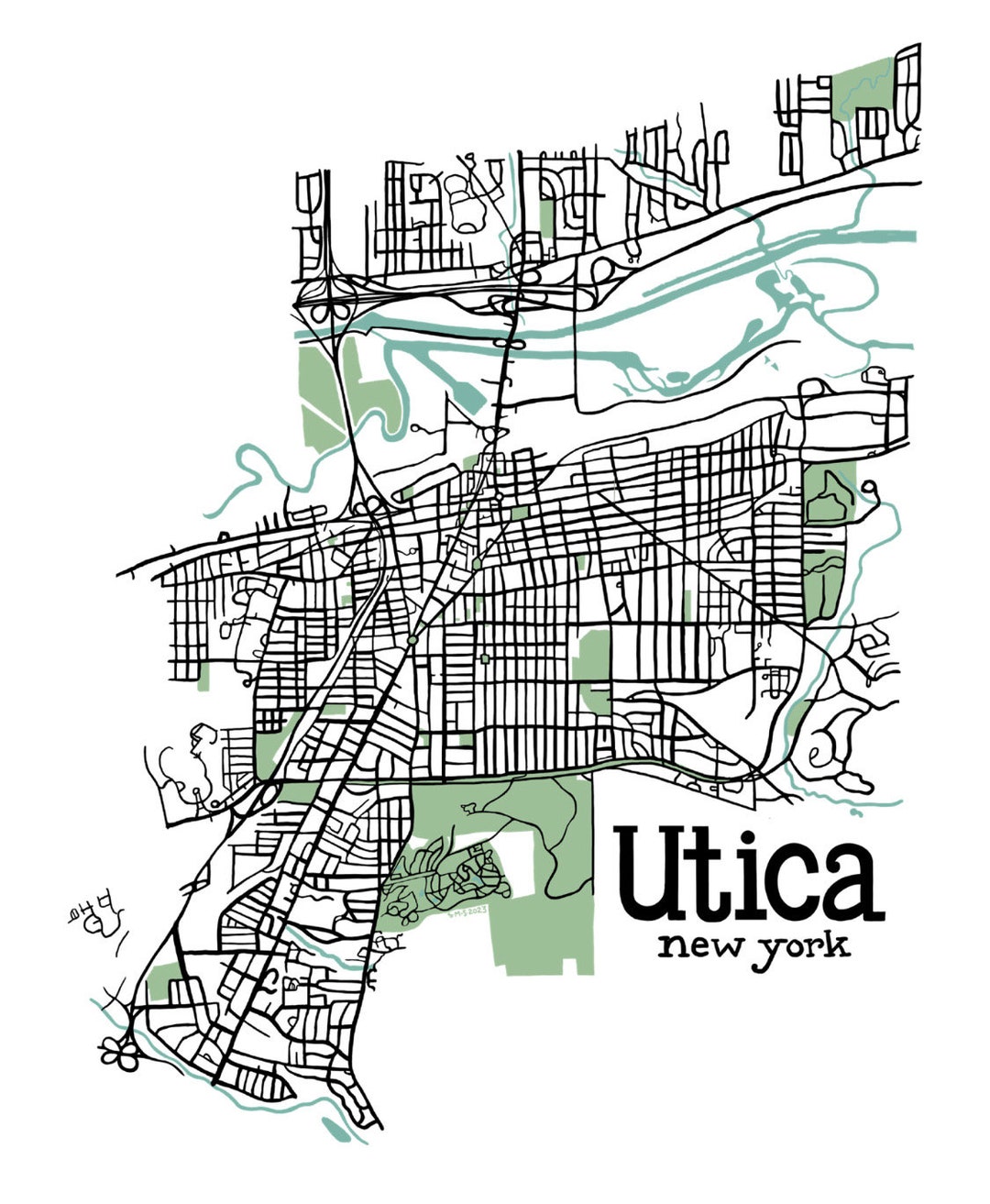 Utica NY Map | Fine Art Print - Etsy