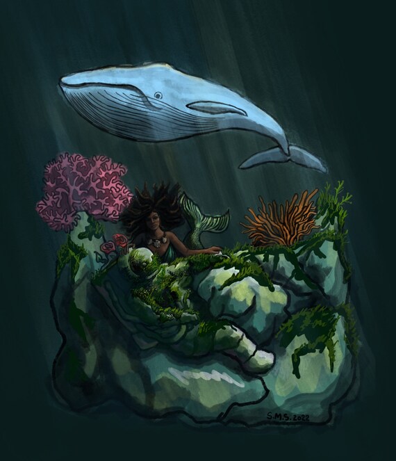 We Were Here the Mermaid the Astronaut and the Whale - Etsy
