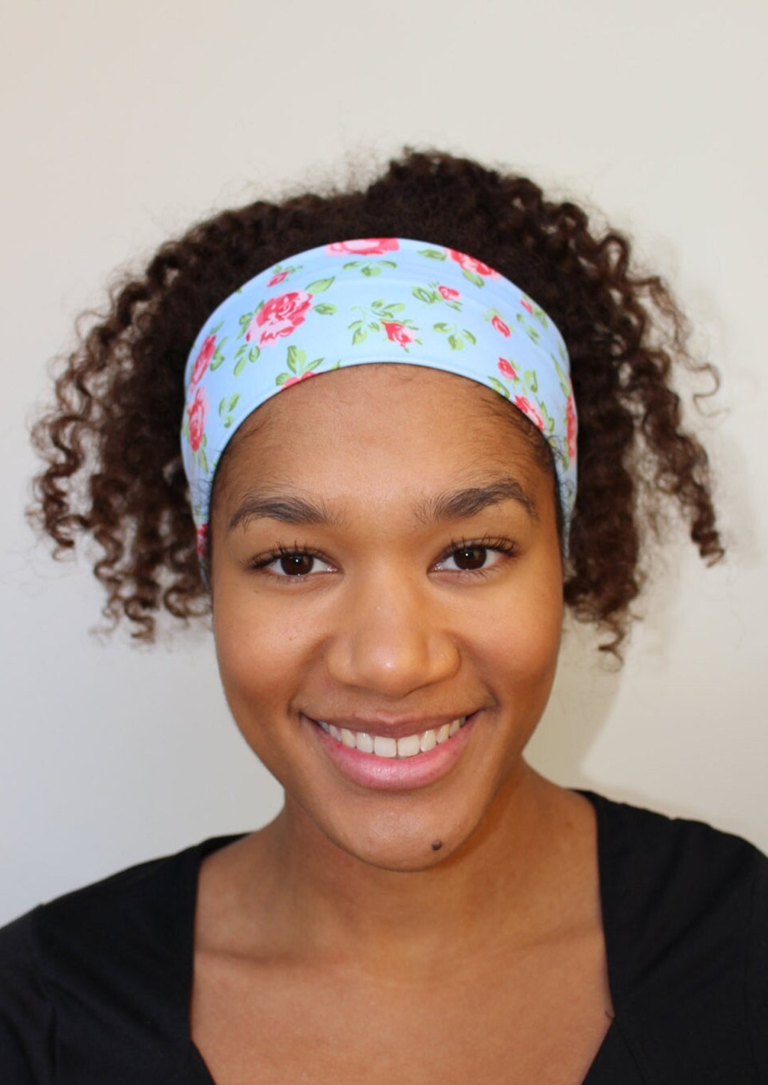 Thick Floral Headband, Stretchy Wide Headband, Nonslip Headband ...
