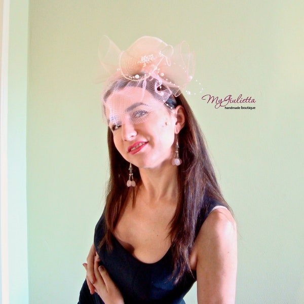 Coral Fascinator - Etsy