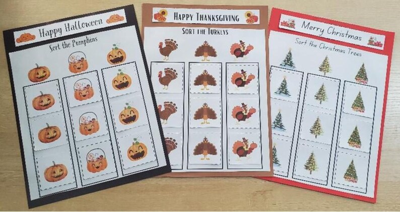 Bundle: Preschool Holiday Sorting & Tracing Activites - Etsy