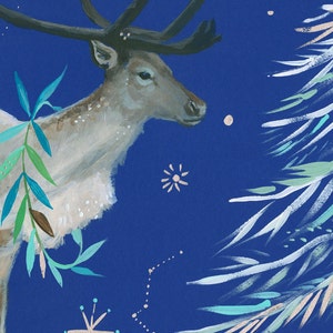 Reindeer Art Print | Acrylic Painting | Nursery | Winter | 8x10 | 11x14 ...
