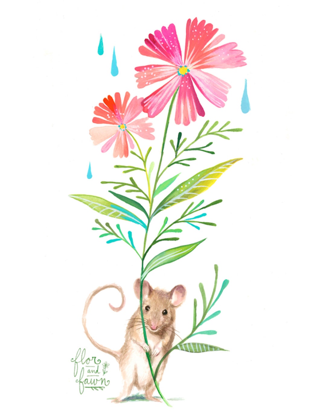 Field Mouse Art Print | Watercolor Painting | Nursery | Woodland Animal ...