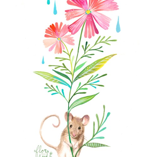 Field Mouse Art Print Watercolor Painting Nursery - Etsy