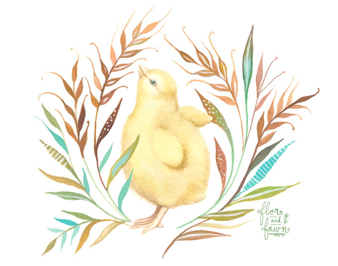 Chick Art Print | Watercolor Painting | Nursery | Farm | 8x10 | 11x14 ...