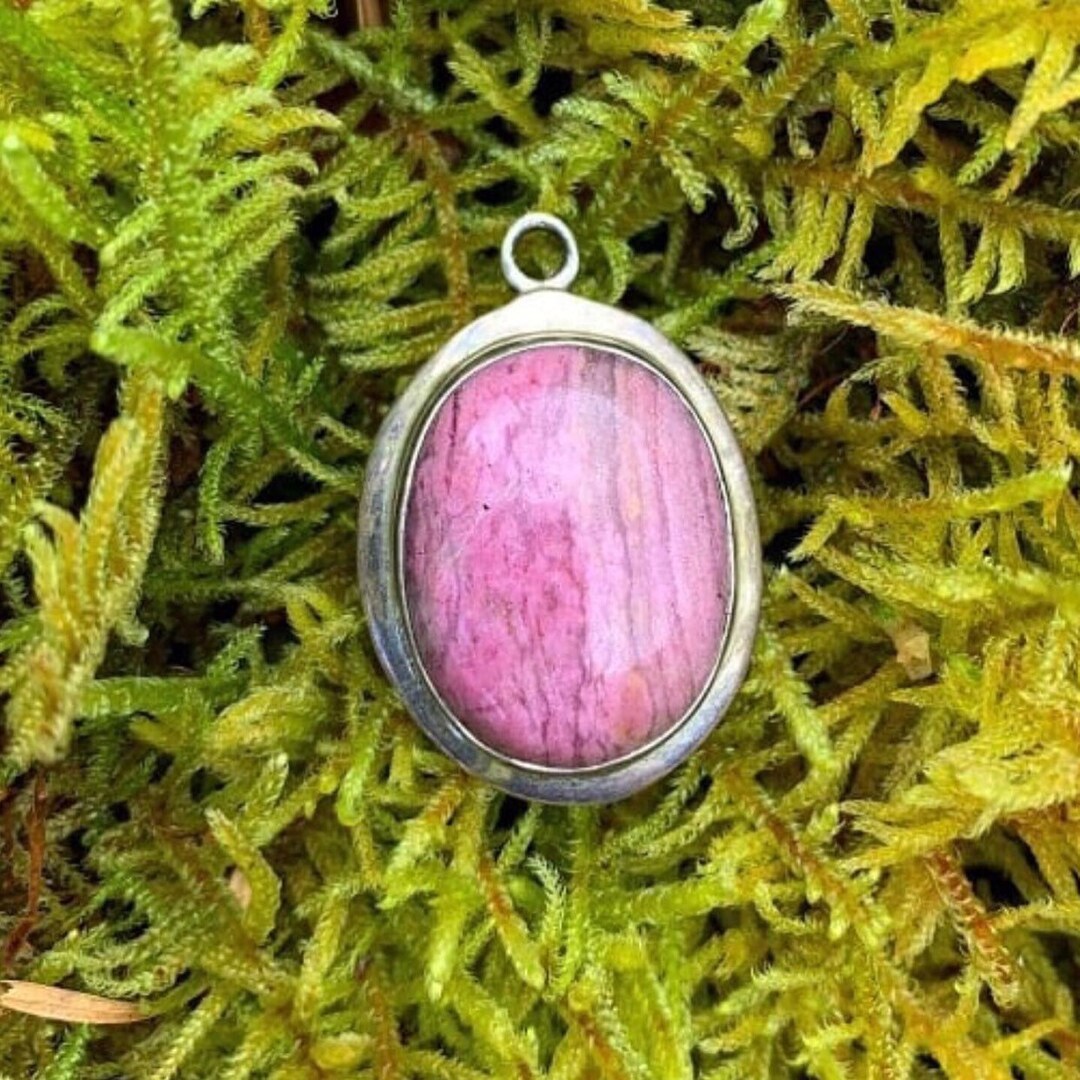 Rhodochrosite Pink Compassion Pendant - Etsy