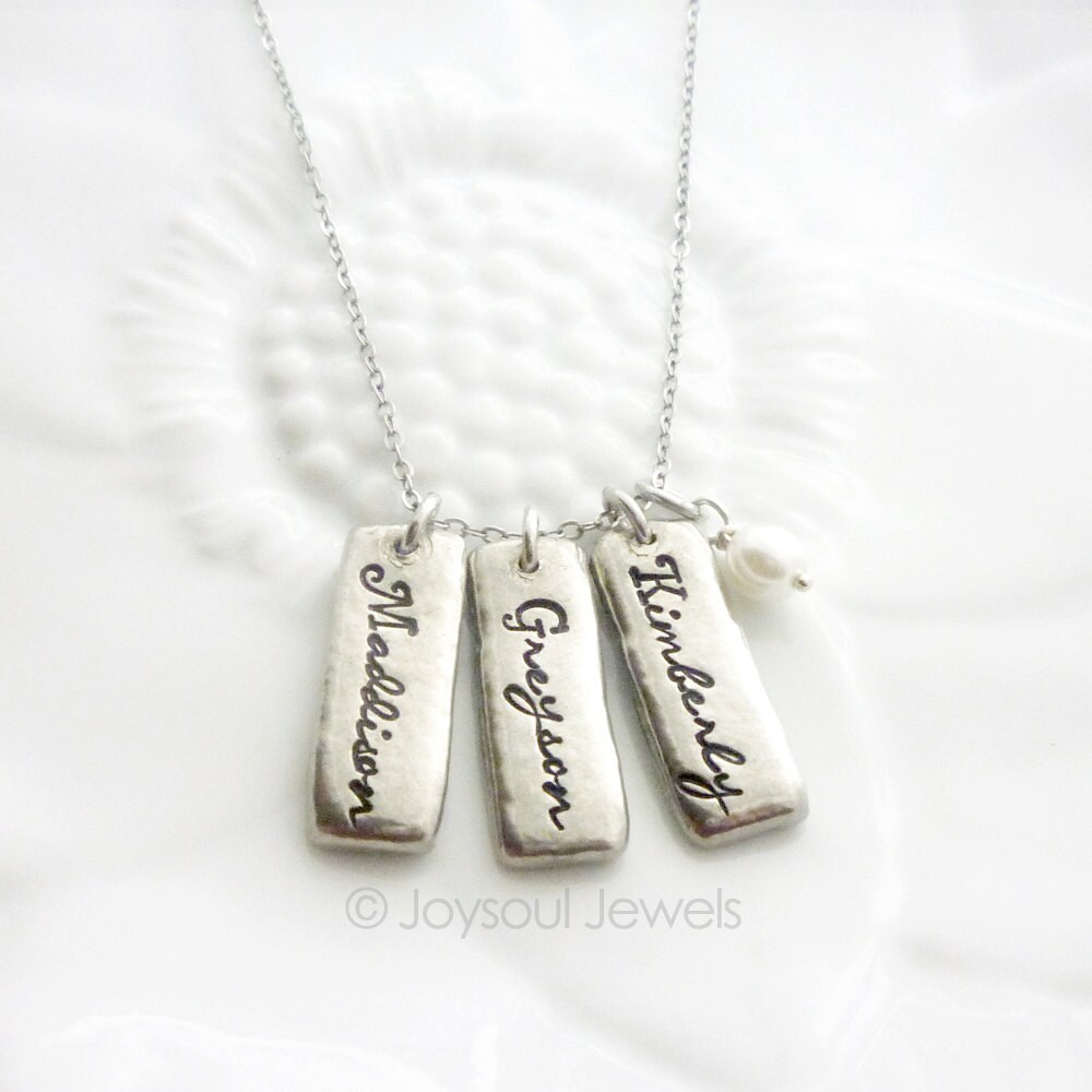 Personalized Name Tag Necklace Custom Name Jewelry Mom Etsy