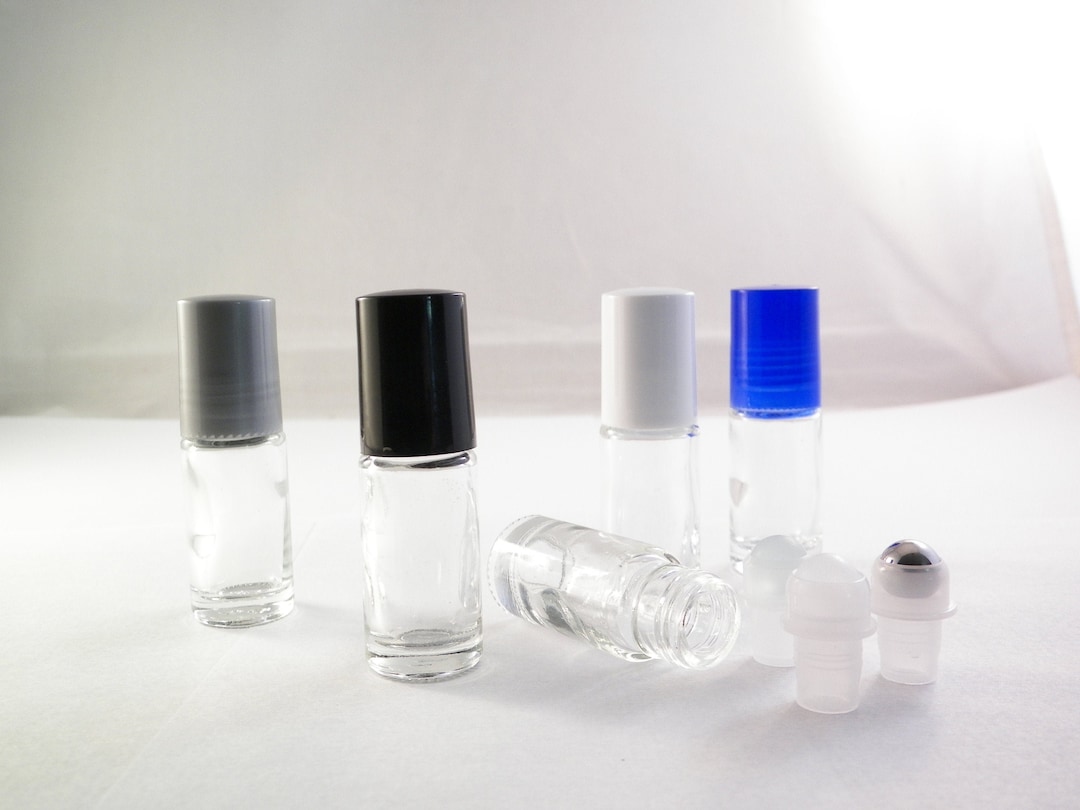 Super BULK 600 GLASS Roll-on Bottles Empty Container 5ml~1/6oz W ...