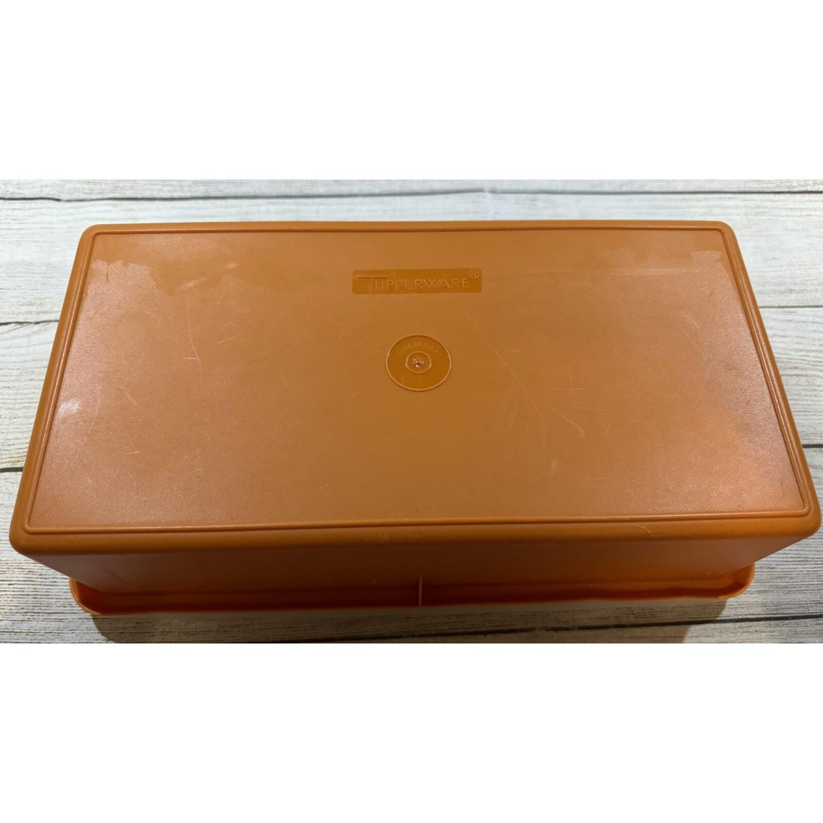 Vintage Tupperware Orange Rectangle Crackers Snacks Storage Container ...