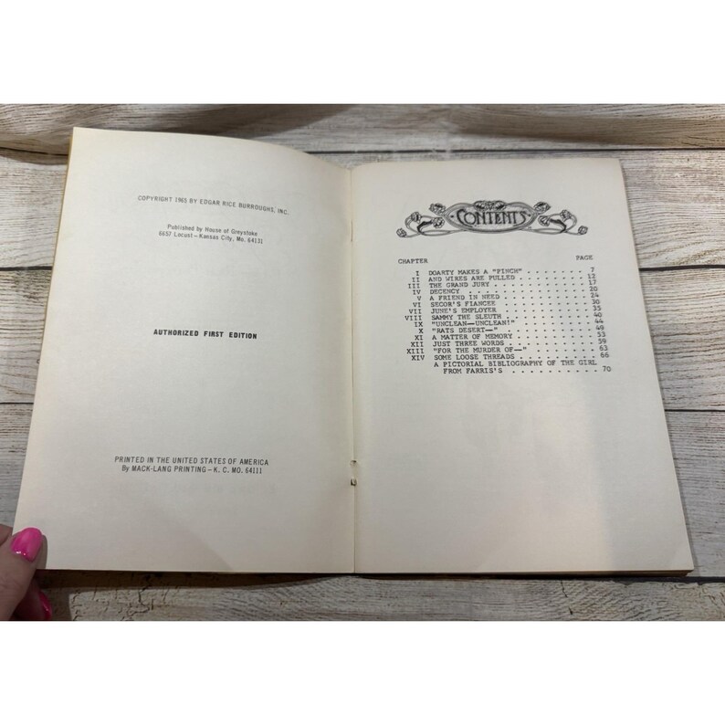 1965 THE GIRL From FARRIS'S Edgar Rice Burroughs 1st First Edition Book ...