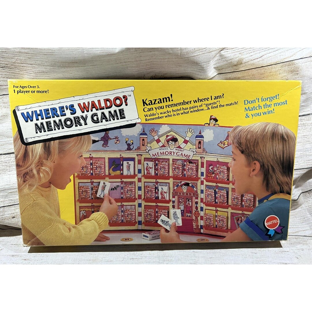 Vintage 90's Mattel Where's WALDO Memory Game COMPLETE Must See ...