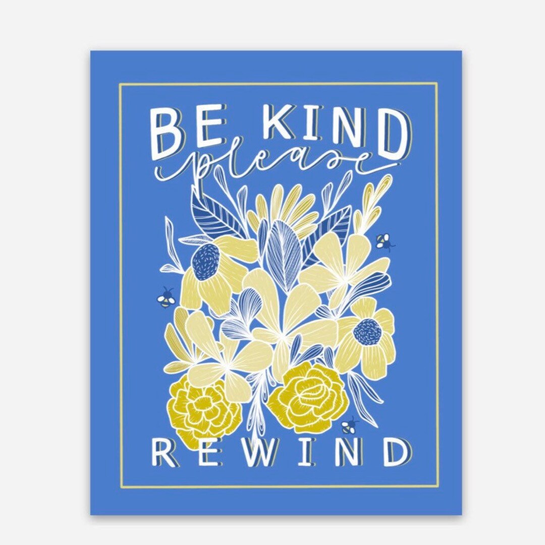 Be Kind Please Rewind Blockbuster Sticker Busy Bee Sticker - Etsy