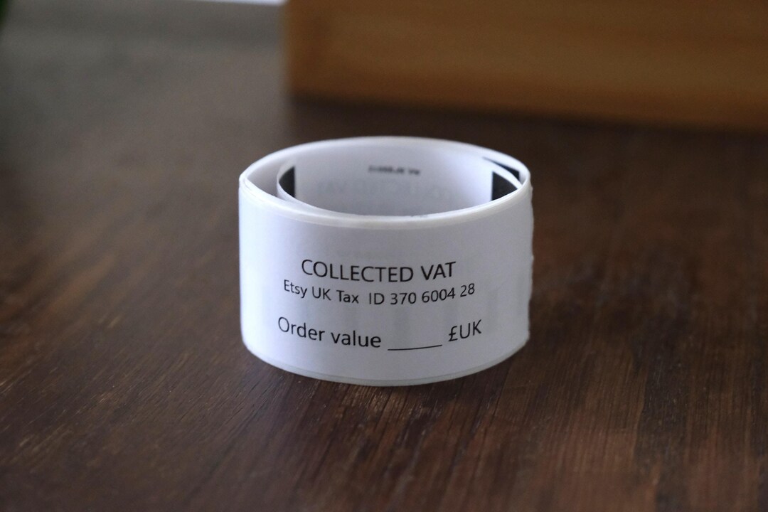Etsy Collected VAT Sticker for Shipping Your Order in the UK by 20, 50 ...