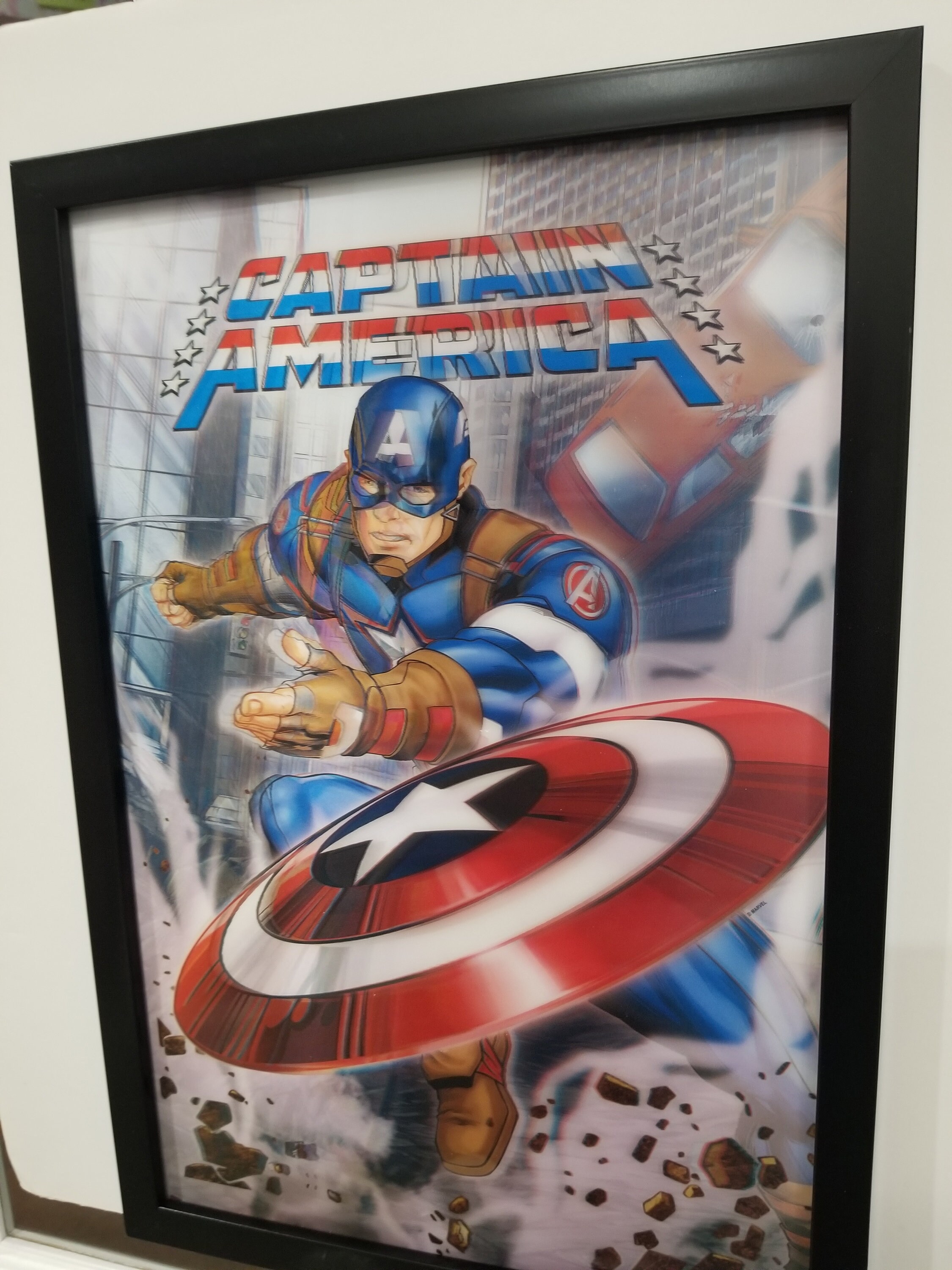 Captain America Holographic Wall Art- Superhero- Captain America 3D ...