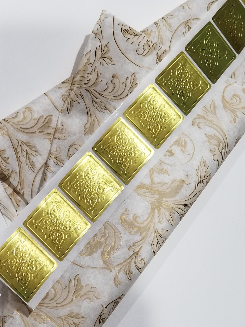 Embossed Gold Foil Sealer- Golden Medallion Stickers- Envelope Sealer ...