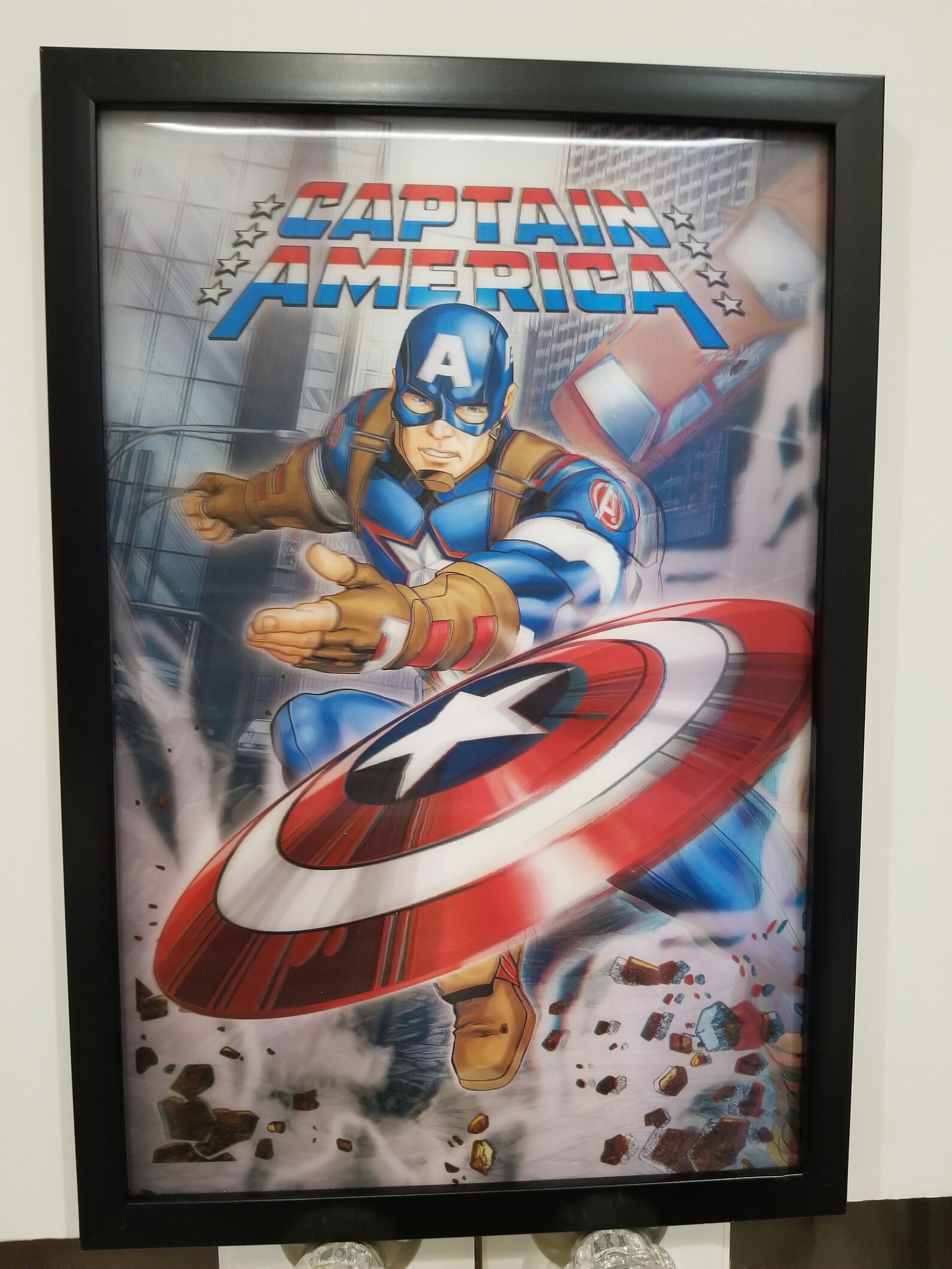 Captain America Holographic Wall Art- Superhero- Captain America 3D ...