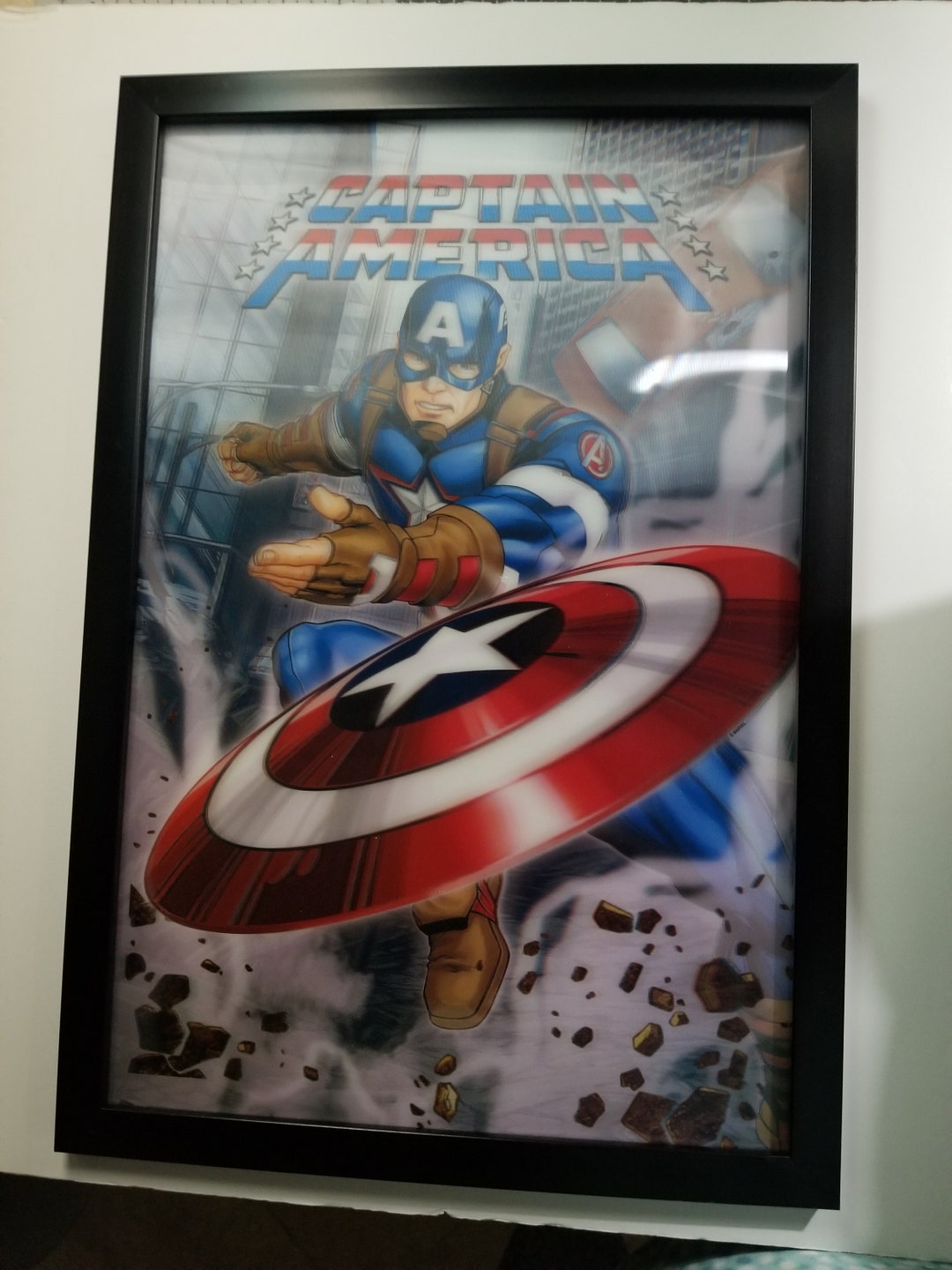 Captain America Holographic Wall Art- Superhero- Captain America 3D ...
