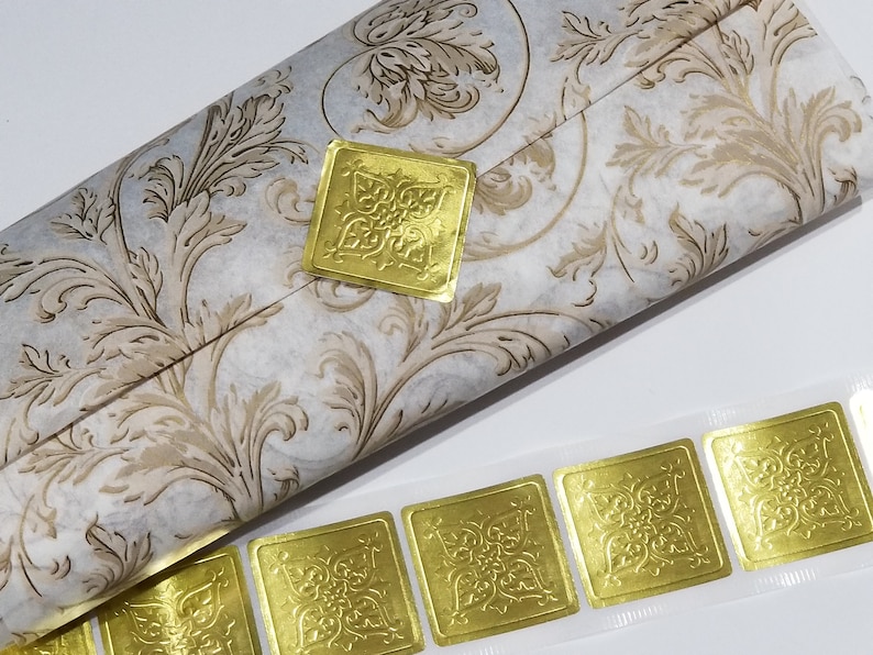 Embossed Gold Foil Sealer- Golden Medallion Stickers- Envelope Sealer ...