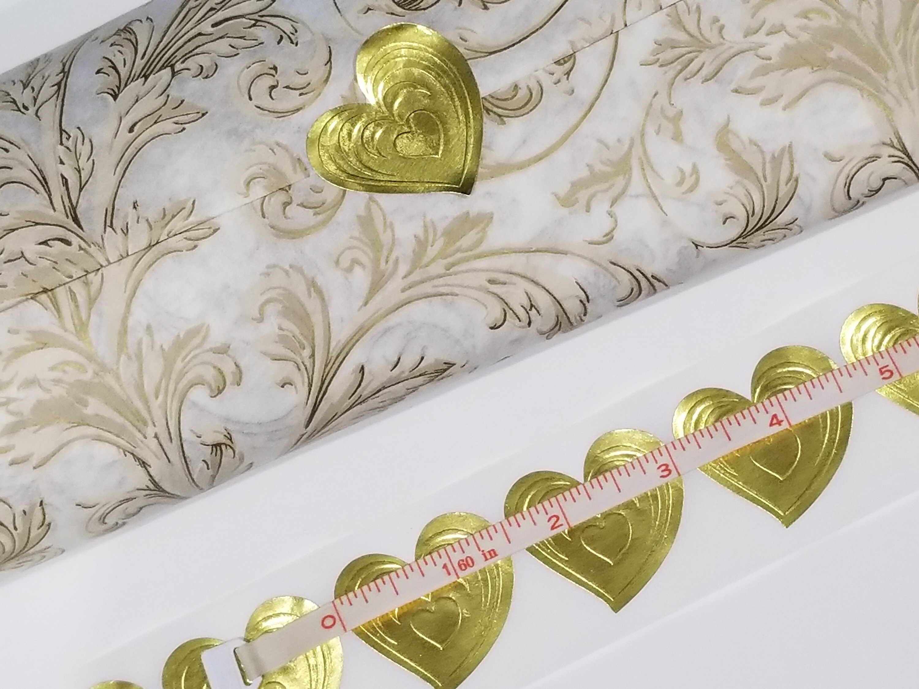 Heart Gold Foil Stickers- Embossed Gold Foil Sealer- Golden Medallion ...