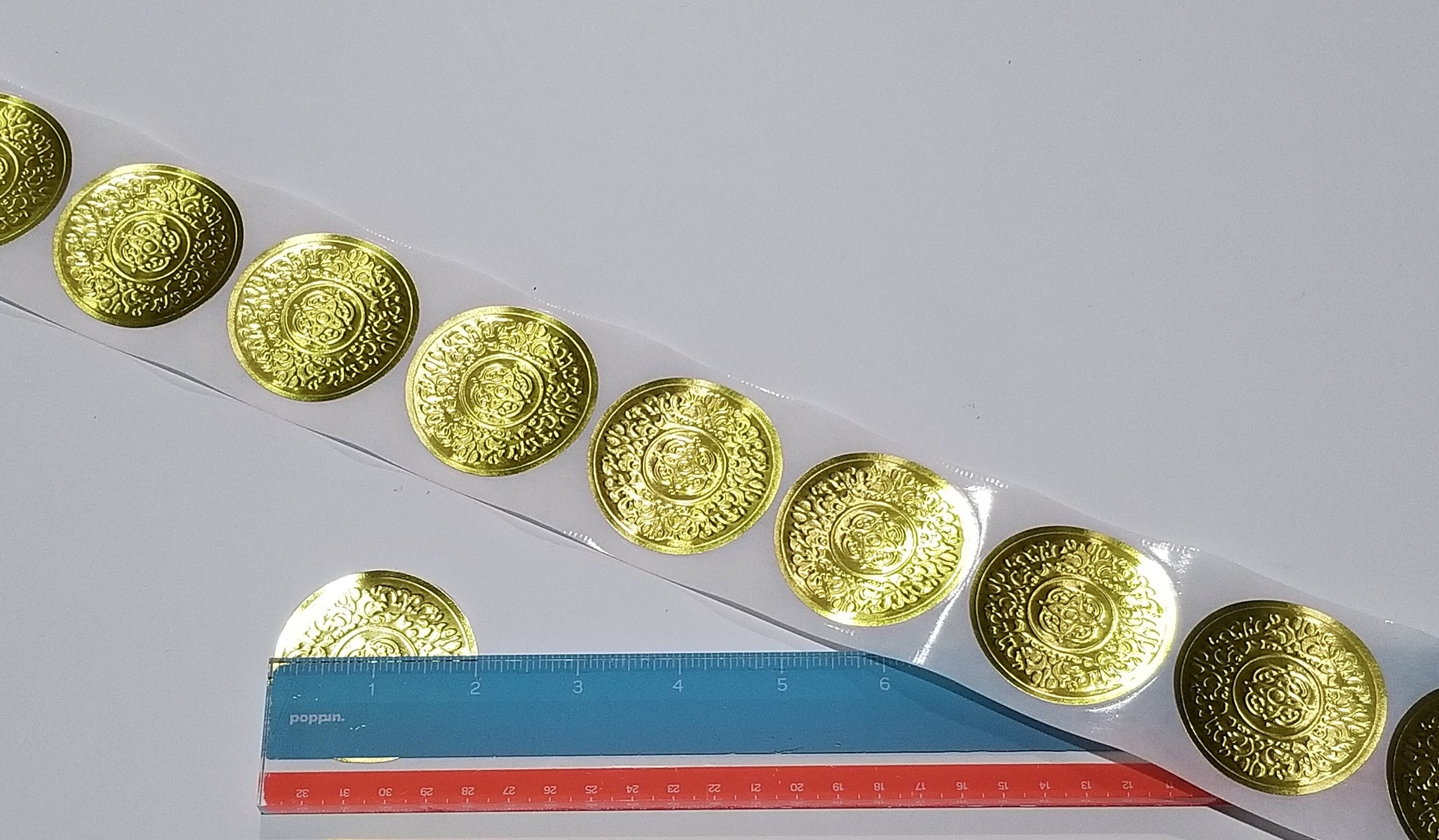 Embossed Foil Sealer- Golden Medallion Stickers- Envelope Sealer- 2 ...