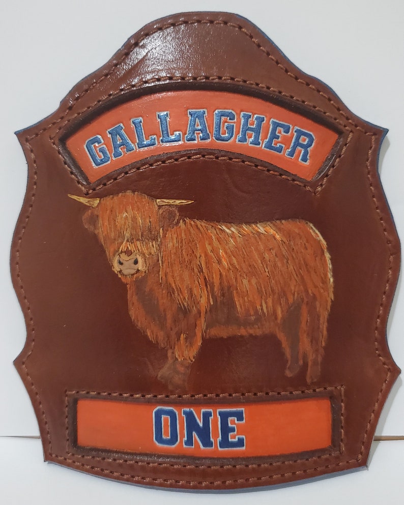 CUSTOM LEATHER Shield Front Patch Plaque Custom Made Leather - Etsy