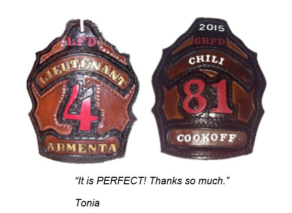 CUSTOM LEATHER Shield Front Patch Plaque Custom Made Leather | Etsy