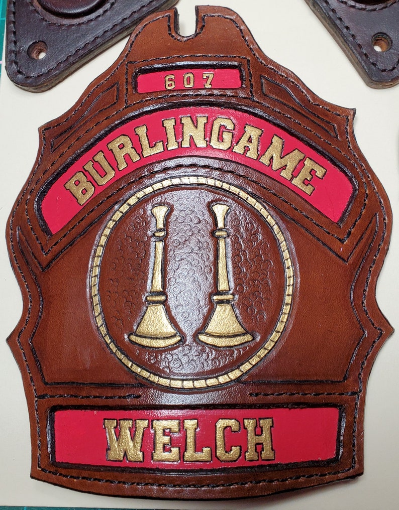 CUSTOM LEATHER Shield Front Patch Plaque Custom Made Leather - Etsy