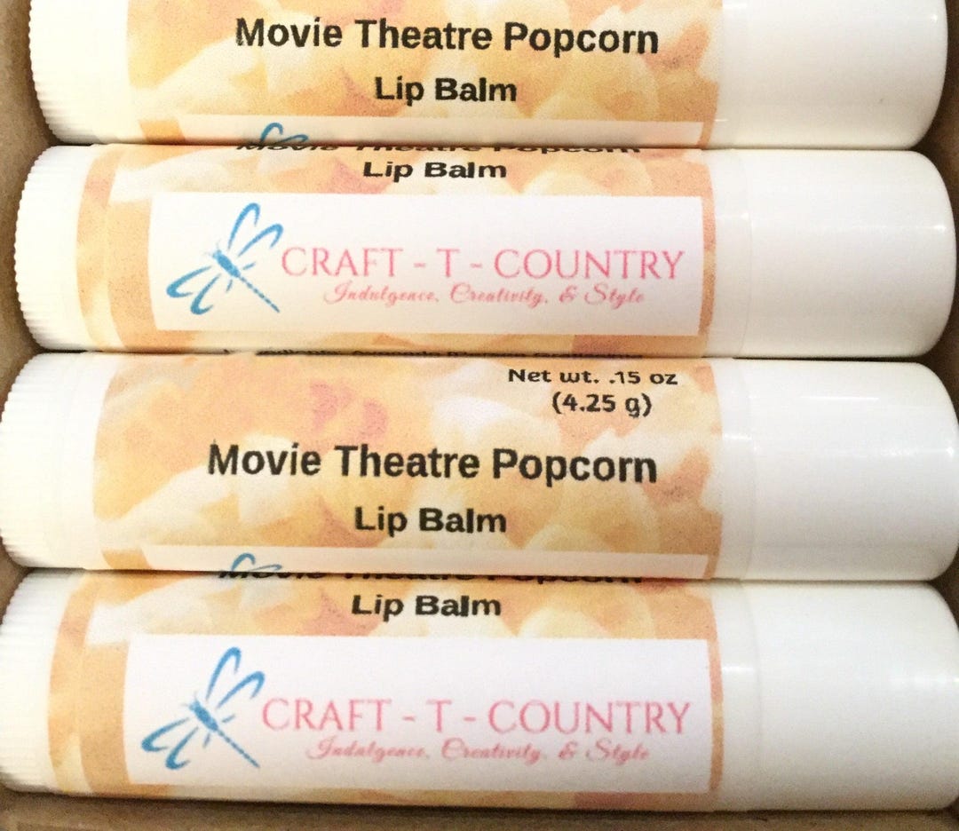 Movie Theater Popcorn Flavor Lip Balm With Coconut Oil and Beeswax - Etsy
