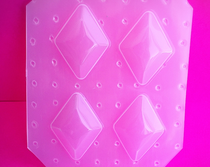 4pc Faceted Gems Rhombus Jewel Shapes Diamond Cut Flexible Plastic Mold ...