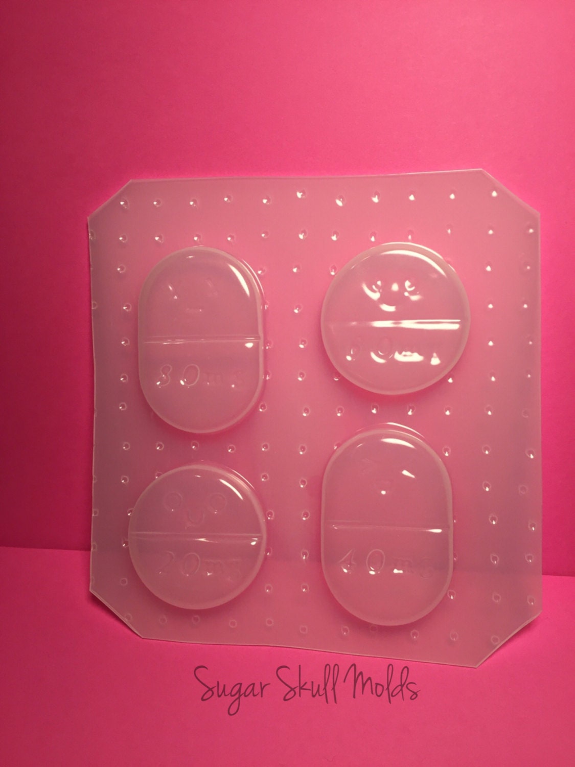 4pc Kawaii Happy Pill Capsule Flexible Plastic Mold For Resin | Etsy