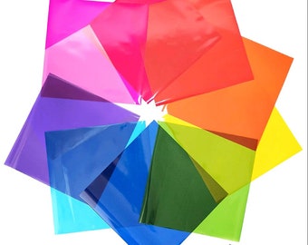 20pc Assorted Iridescent Clear Cellophane Film Sheets for | Etsy