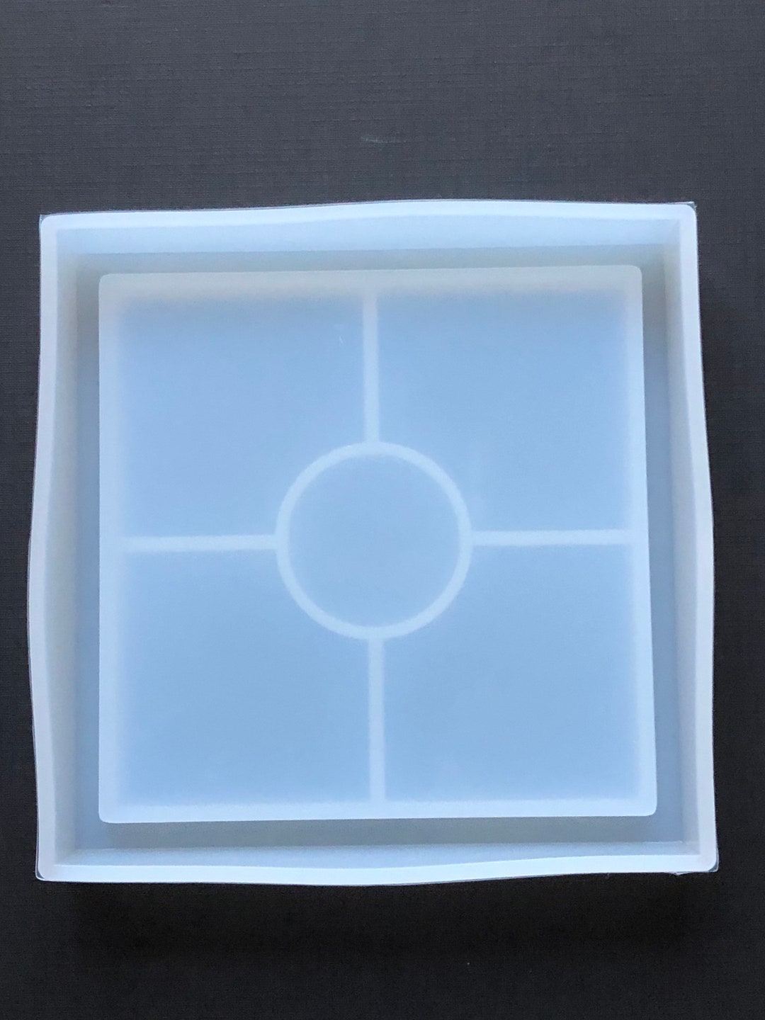 Square Coaster With Raised Edge Flexible Clear Silicone Mold for Epoxy ...