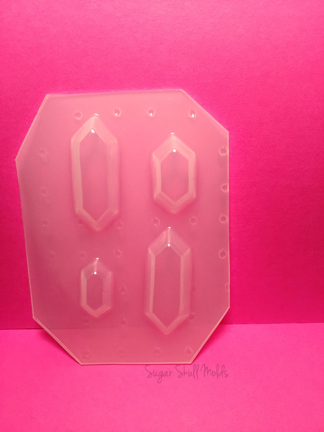 4pc Free Formed Rupee Gamer Jewels Faceted Gems Flexible Plastic Mold ...