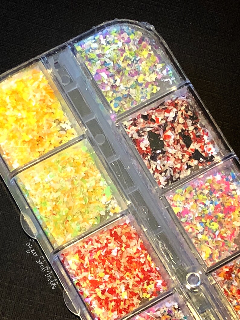 12 Asst Color Party Mix Shard Glitter Set - Etsy
