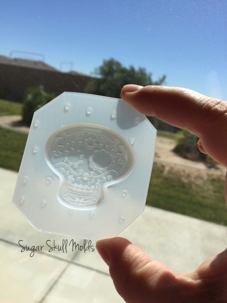 Swirly Day of the Dead Sugar Skull Skull Face Flexible Plastic | Etsy