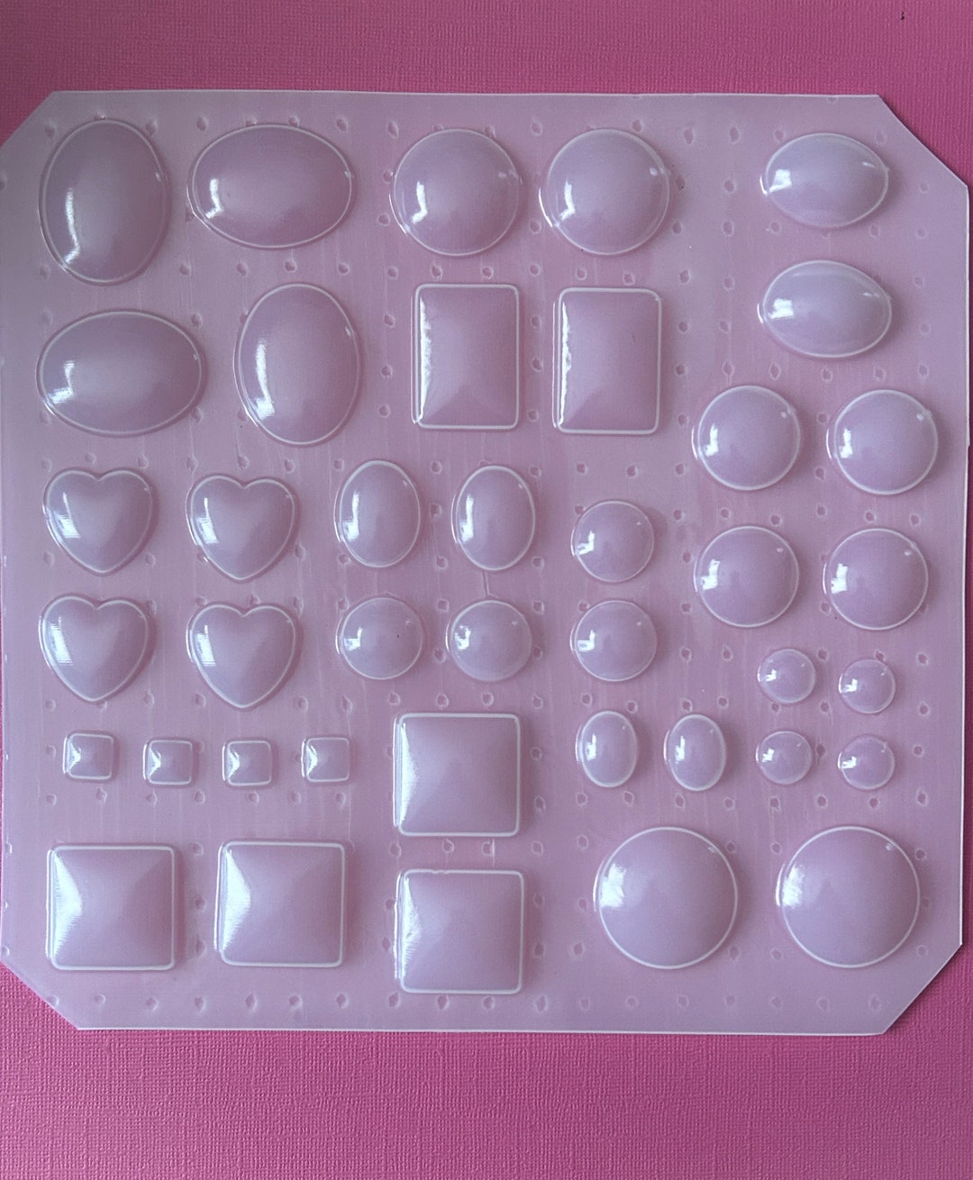 40pc Assorted Cabochon Dome Flexible Plastic Mold Palette for Resin ...