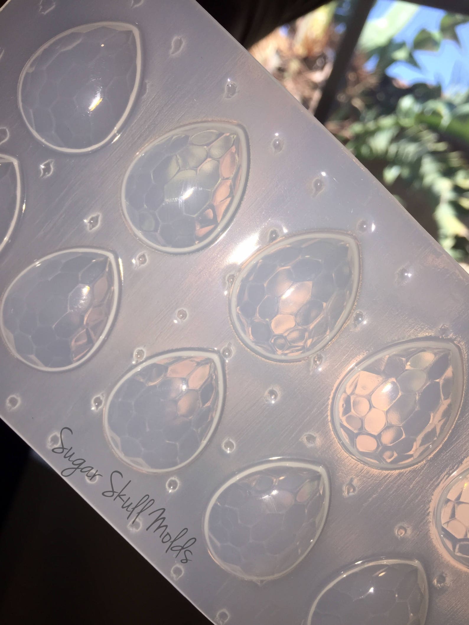 6pc Faceted Tear Drop Gems Jewel Shapes Flexible Plastic Mold - Etsy