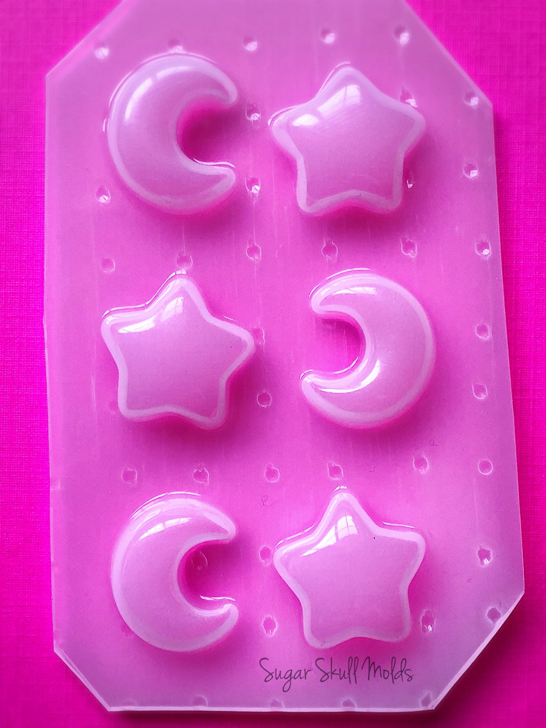 6pc Mini Chubby Crescent Moon and Star Flexible Plastic Mold for Resin ...