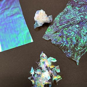 20pc Iridescent AB Cellophane Film Faux Dichro Sheets for Resin Crafts ...
