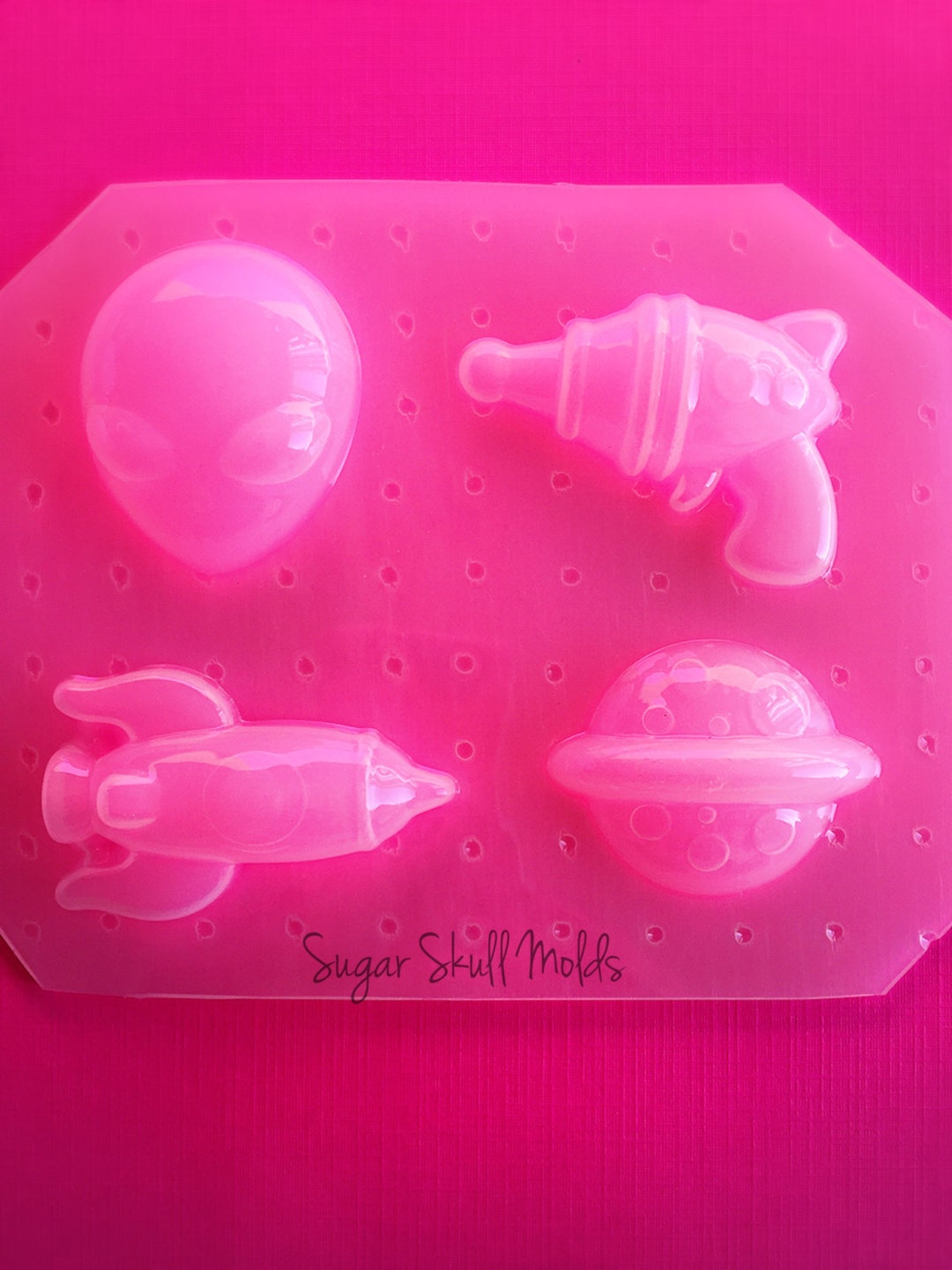 Outer Space Alien Ray Gun Rocket Ship Planet Flexible Plastic - Etsy