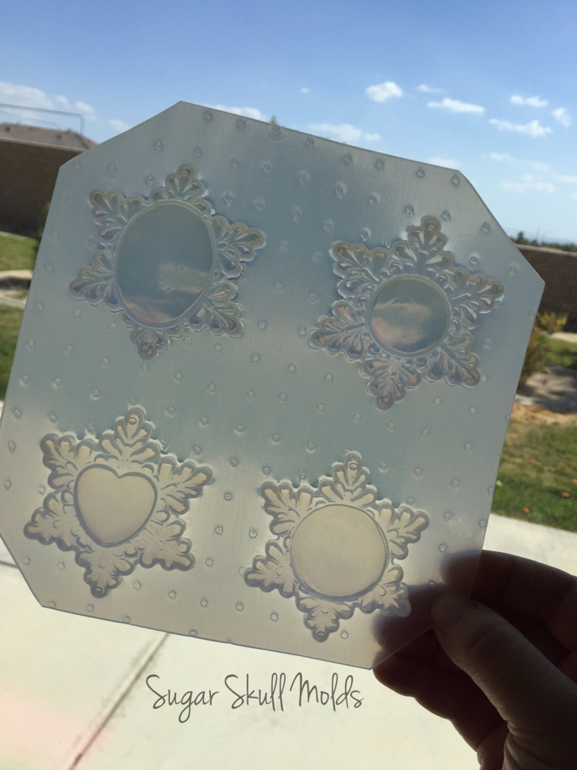 4pc Assorted Snowflake Bezel Settings With Attached Different | Etsy