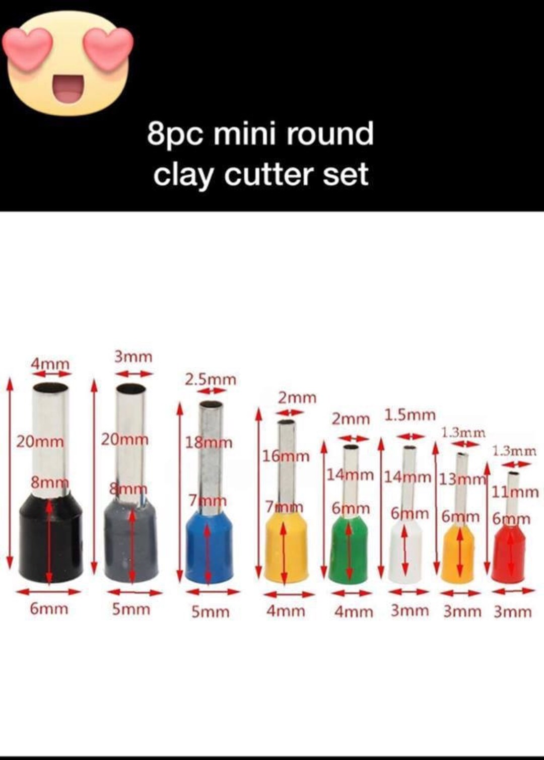 8pc Mini Polymer Clay Circle Cutter Punch Tools - Etsy