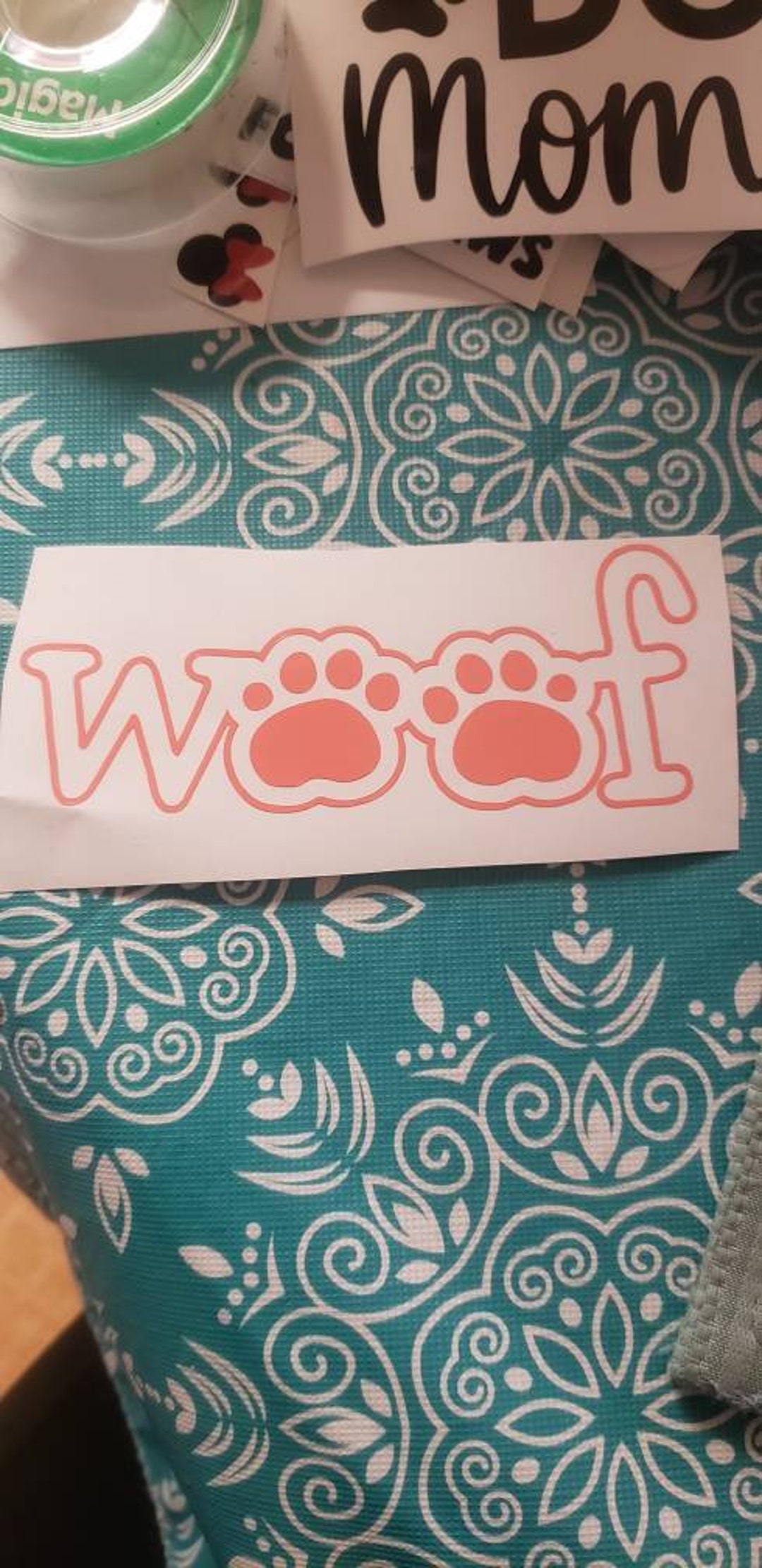 Woof With Paws Prints- Sticker- Dog - Etsy