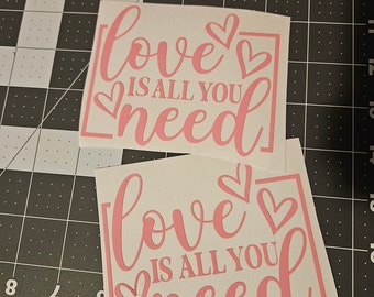 All You Need is Love Vinyl Auto Car Decal Sticker - Etsy