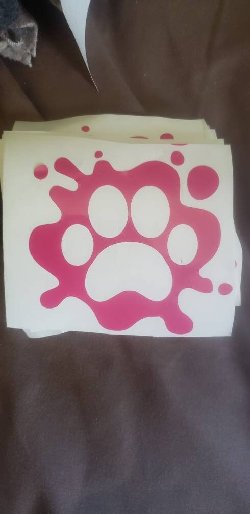 Paint Splatter Paw Prints Assorted Colors Animal Paw | Etsy