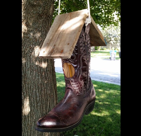 items-similar-to-cowboy-boot-birdhouse-with-reclaimed-pallet-wood-roof