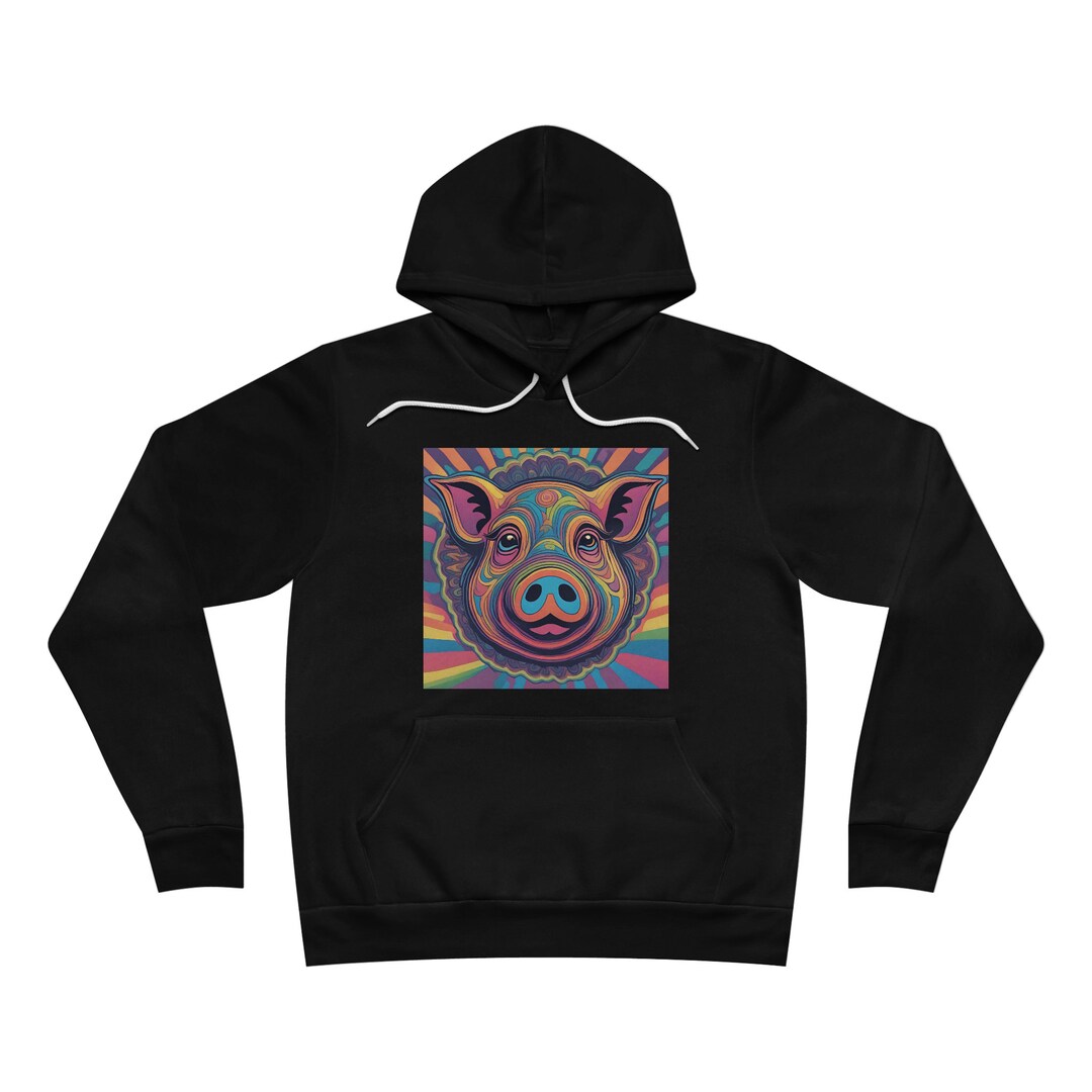 Pig Swine Hog Boar Sow Unisex Hooded Sweatshirt Psychedelic Collection ...
